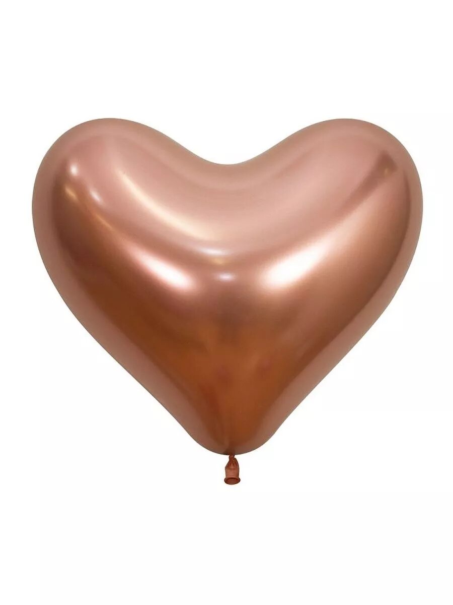 Сердце Розовое золото, Рефлекс (Зеркальные шары) / Reflex Rose gold, латексный шар (14"/36 см ) 50 шт. / SEMPERTEX, Колумбия