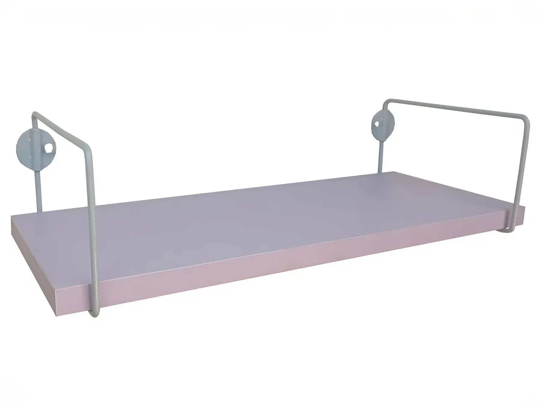 Полка для книг GARROSS "SIBERIA 214321", одна полка 15х40 см, высота 10 см, каркас серый, цвет полок лаванда