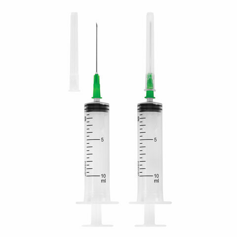 Шприц 3-х компонентный PASCAL, 10 мл, комплект 100 шт, в пакете, игла 0,8х40 – 21G, 120508