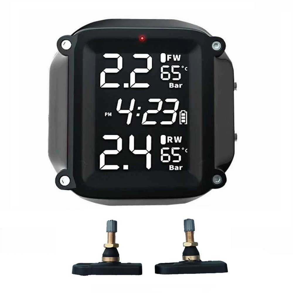 Беспроводной TPMS монитор давления шин мотоцикла, 2 шт, Built-in