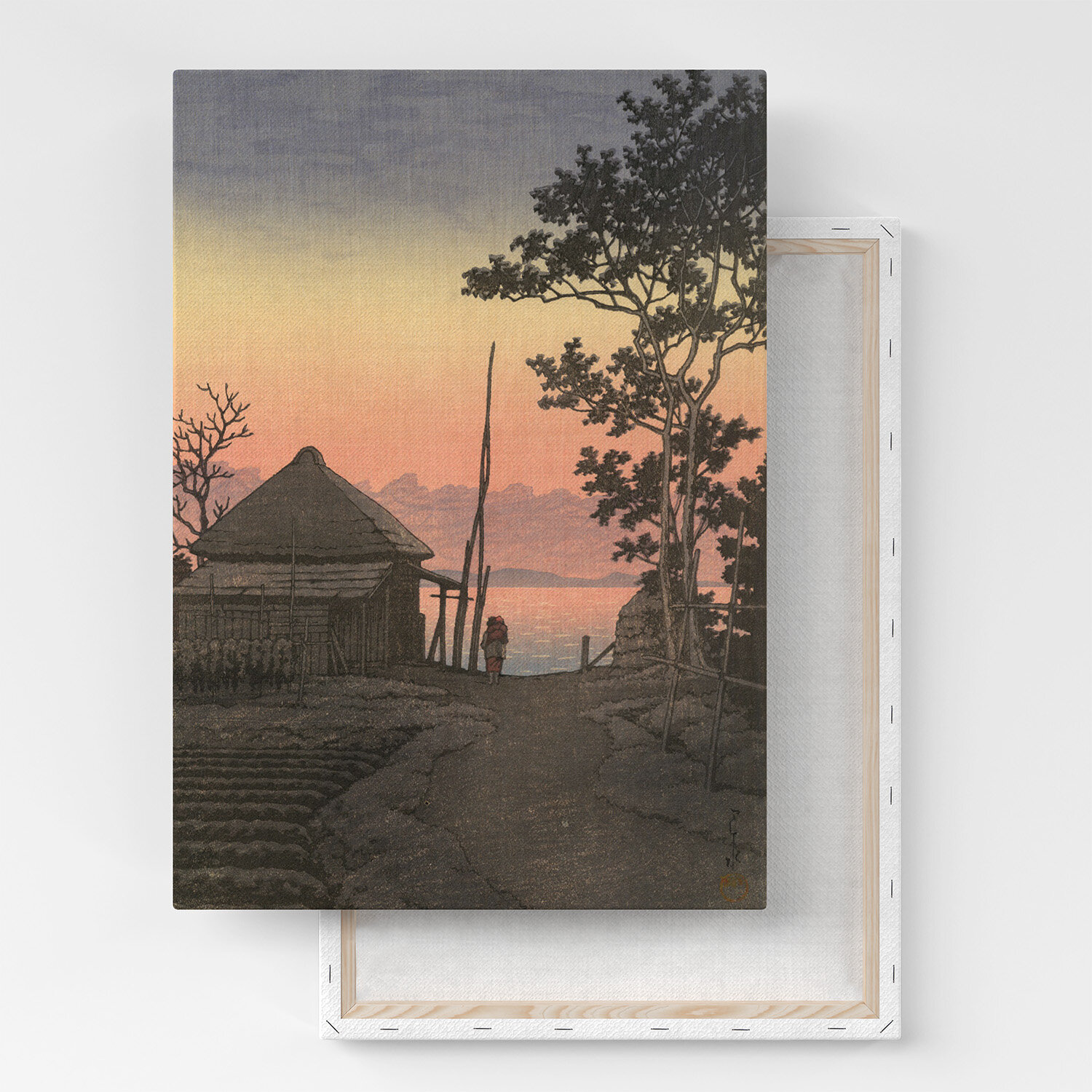 Картина на холсте, репродукция / Хасуй Кавасэ - Shin Hanga Hasui Evening Asao / Размер 40 x 53 см