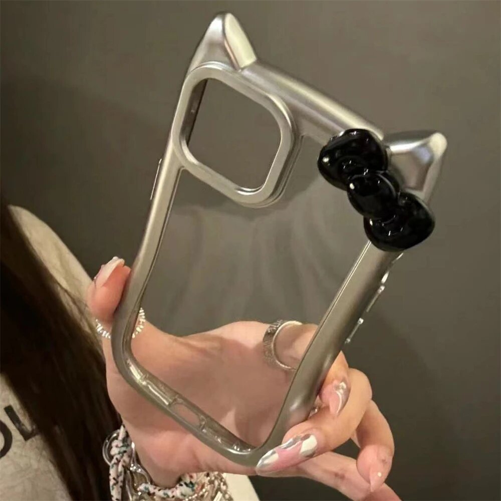 Чехол для iPhone 13 с ушками и бантом
