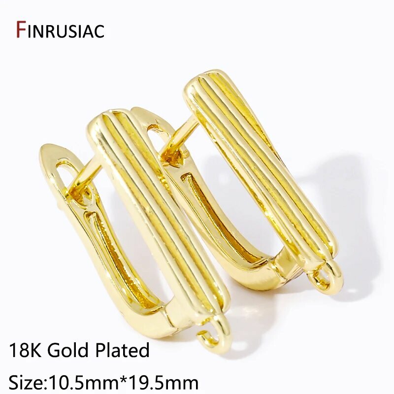 Швензы для сережек латунные позолоченные 18 карат FINRUSIAC 1 Pair, 18K Gold Plated