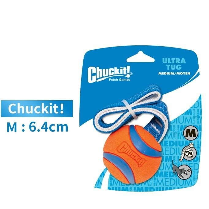 Chuckit! Мяч для собак с ремешком для захвата. Размер М - 6,4 см.