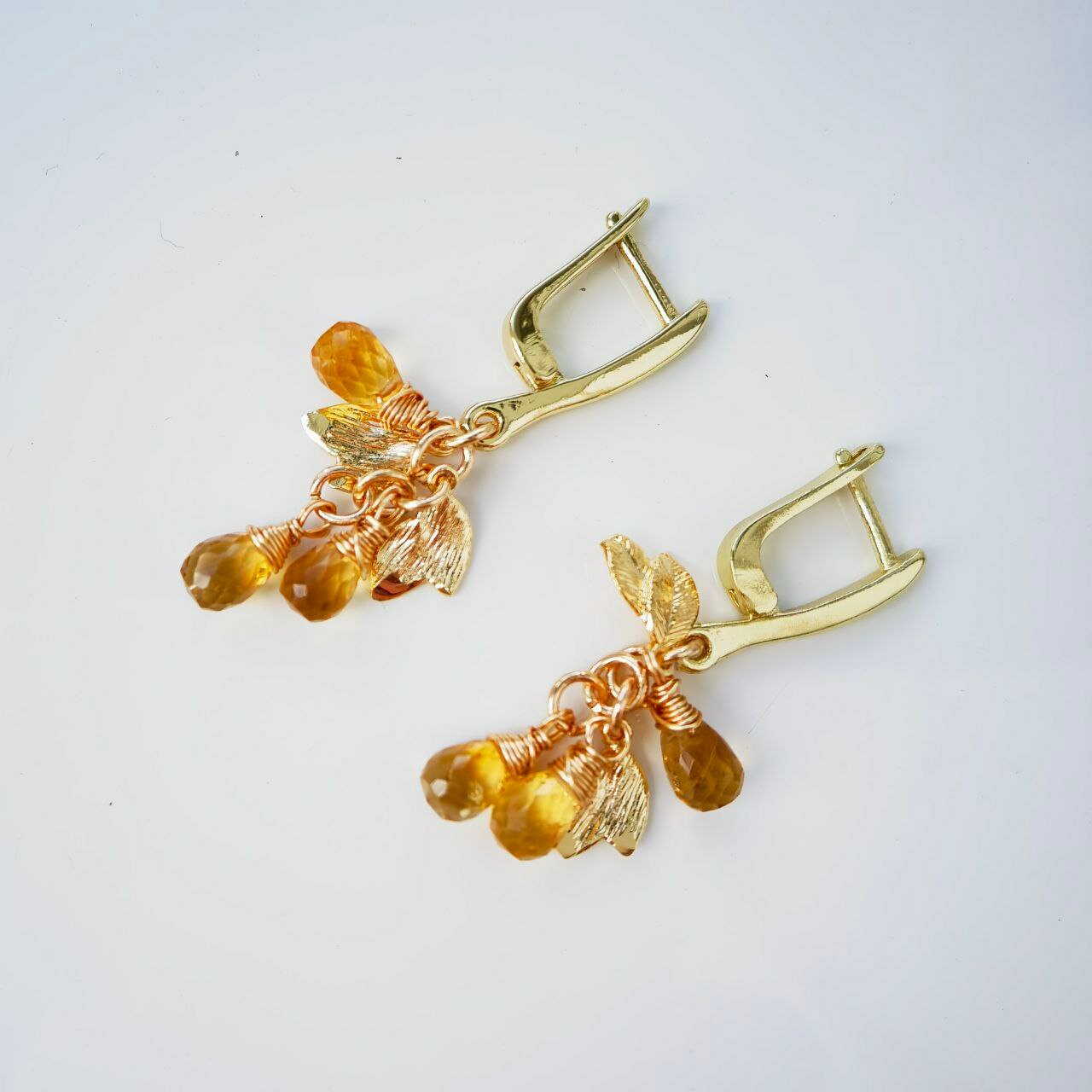 Комплект бижутерии: серьги, подвеска, цитрин