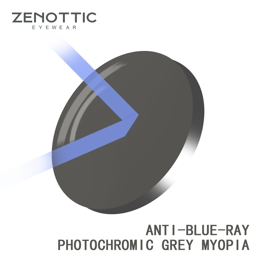 Фотохромные линзы ZENOTTIC для близорукости Grey Myopia, Серый, 1.56