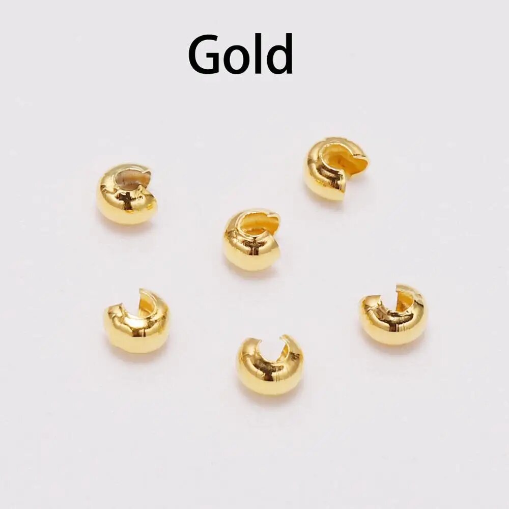 Золотые обжимные бусины St.kunkka 3 4 5 мм 3mm, Gold