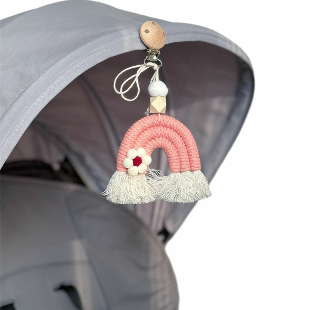 Подвеска-радуга для детской коляски, розовый цветок радуга