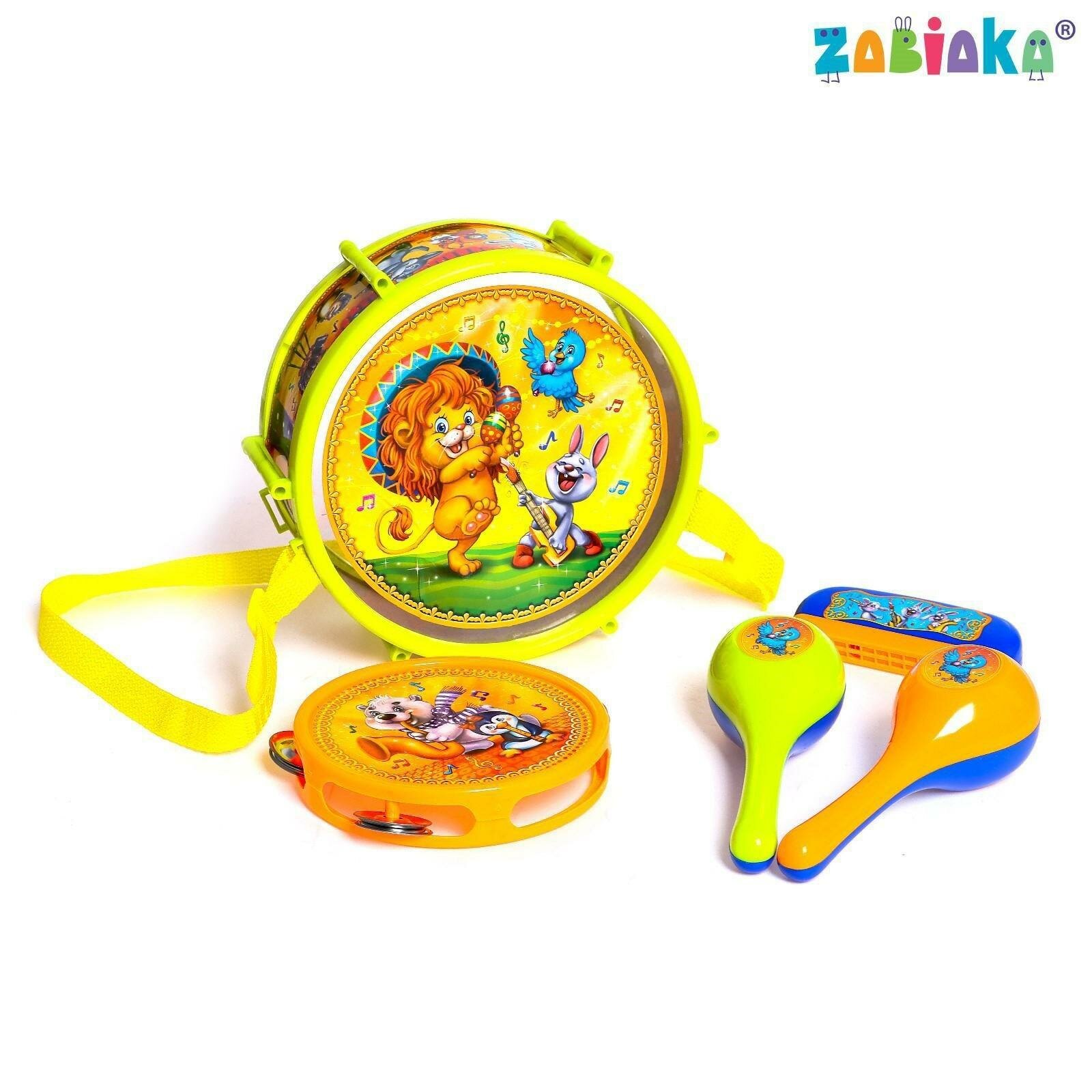 ZABIAKA Набор музыкальных инструментов "Мультибэнд-2", 7 предметов, микс
