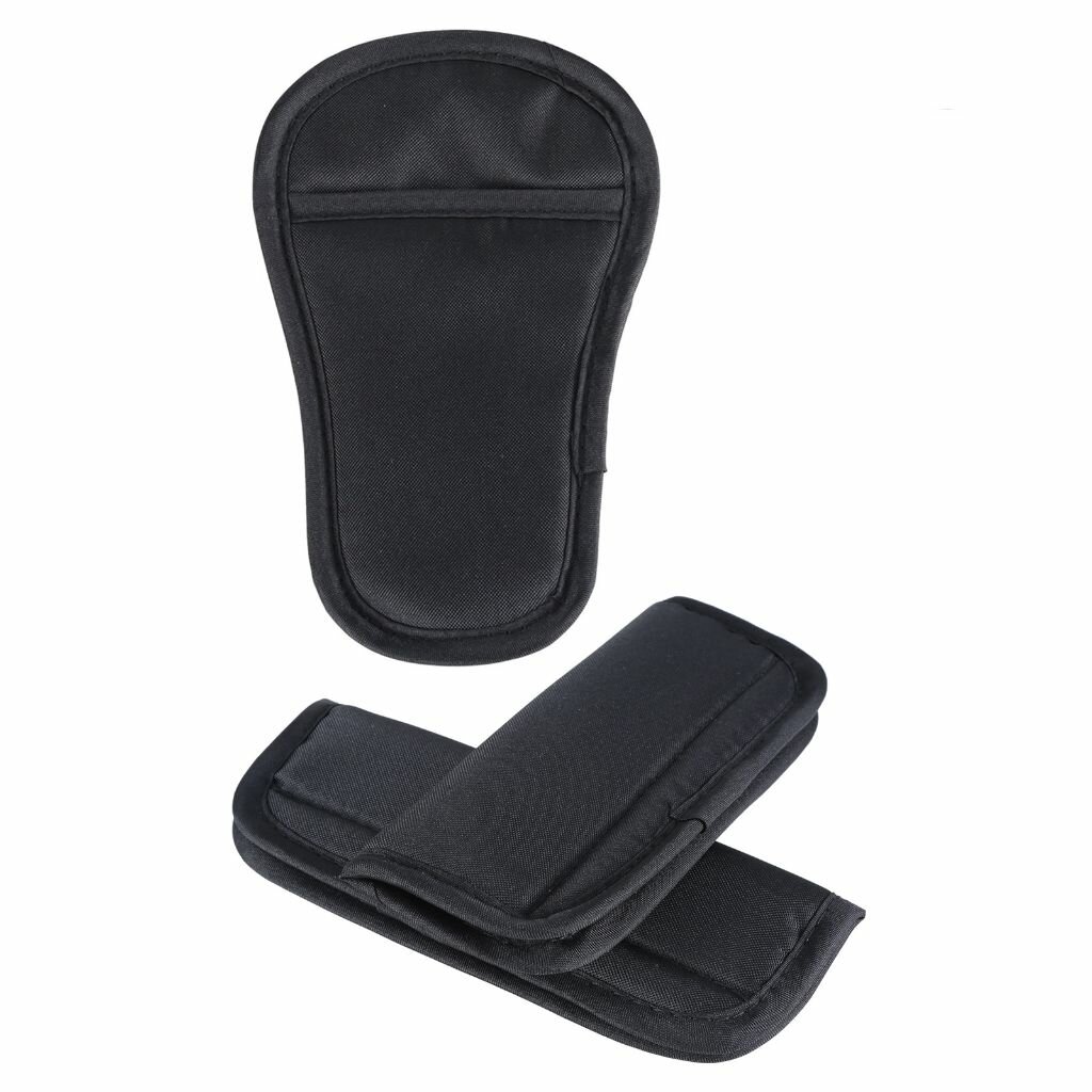 Аксессуары для колясок, Коляска плечевые подушки - черная тройка на липучках, 1 комплект