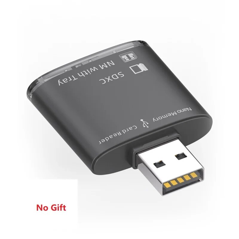 Устройство чтения карт памяти USB3.0 NM 2 в 1 и устройство чтения карт памяти SD Портативный адаптер USB NM для ноутбука Huawei Honor Grey