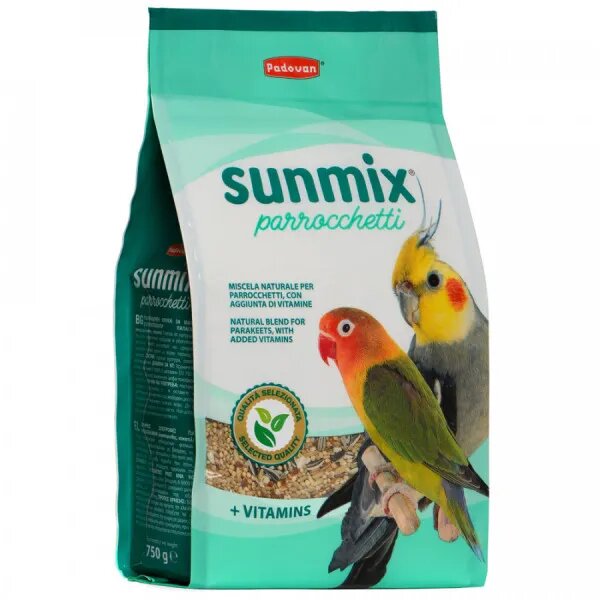 Padovan Sunmix Parrocchetti корм комплексный для средних попугаев 750 г