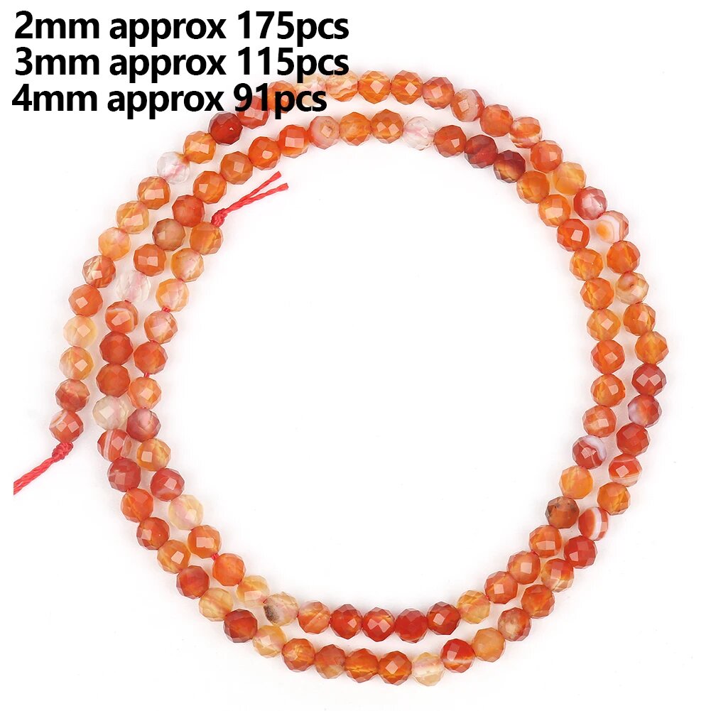 Бусины из красного агата, сердолика и оникса, 4 мм, Color: type14-4mm