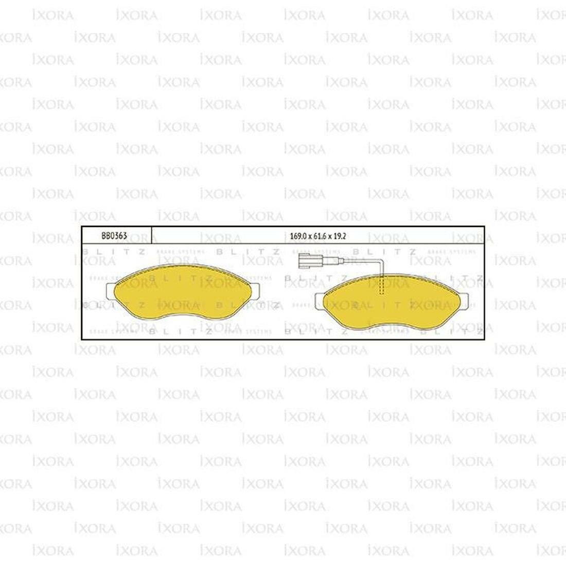 Blitz колодки тормозные дисковые передние citroen jumper 04, 06- peugeot boxer 04, 06- fiat ducato 01, 07-. bb0363