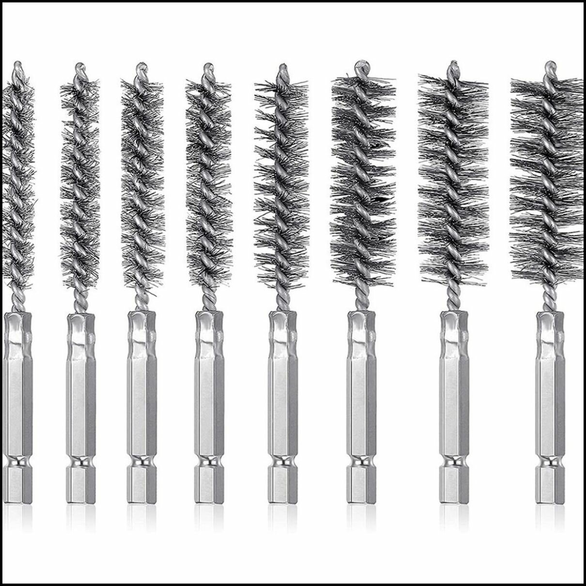 Набор проволочных щеток для дрели 1/4 дюйма 8 размеров универсальные щетки для очистки металла, труб, подшипников и удаления ржавчины
