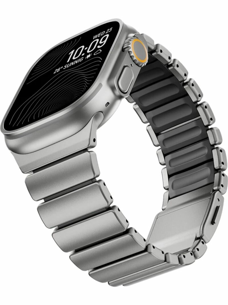 Титановый ремень для Apple Watch Ultra 3 2 49mm серии 11 10 46mm магнитный браслет для Iwatch 9 8 7 6 5 4 SE 3 44mm45mm