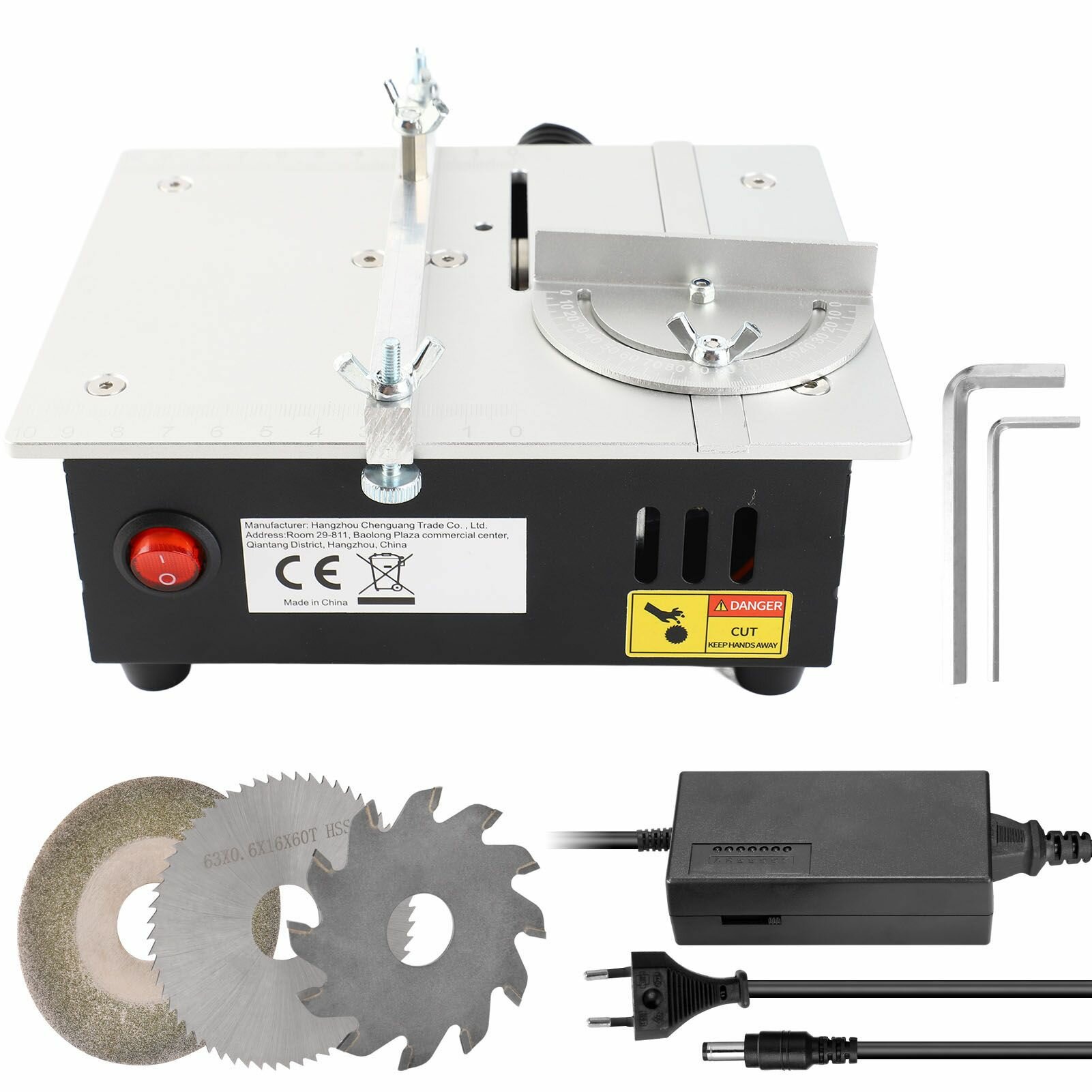 Мини настольная пила, 96 Вт, 7 скоростей, 3 лезвия, для резки ПВХ, ДСП, алюминия, PCB