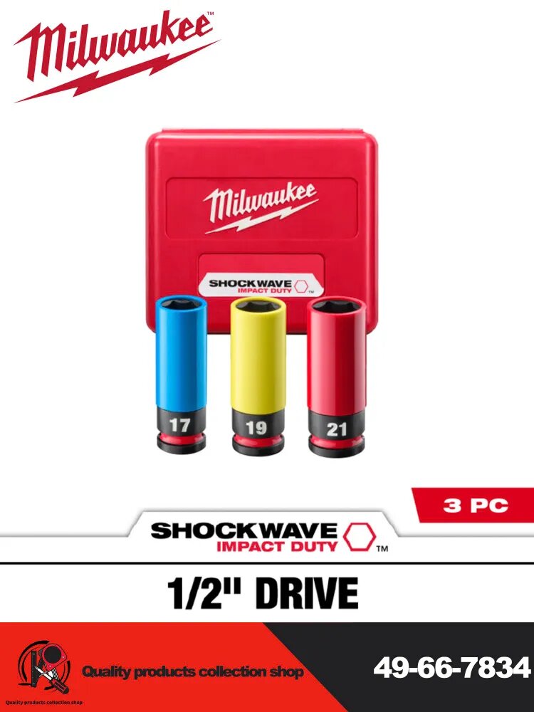 Набор головок 1/2 SHOCKWAVE 49-66-7834 Набор для монтажных работ Эргономичный и совместимый с M12/M18