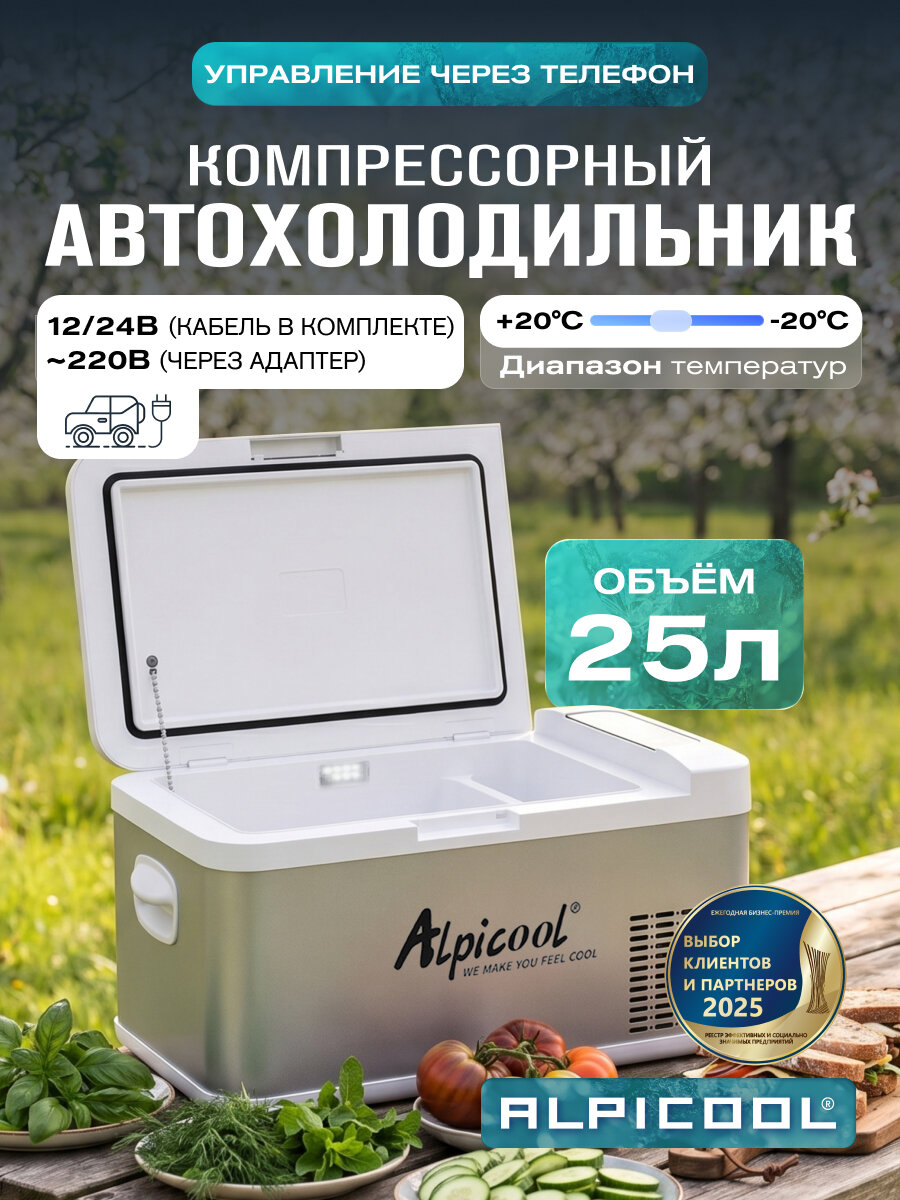 Автохолодильник компрессорный 12в 24в на 25 литров Alpicool MK25
