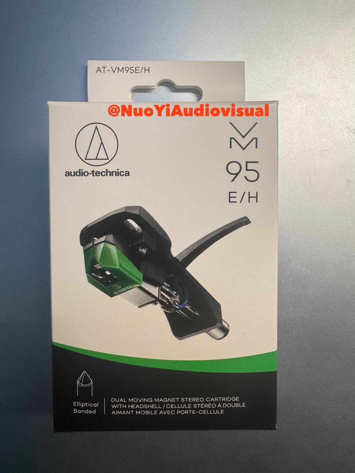 Головка звукоснимателя Audio-Technica AT-VM95E/H с держателем, MM-картридж с эллиптической иглой для виниловых проигрывателей