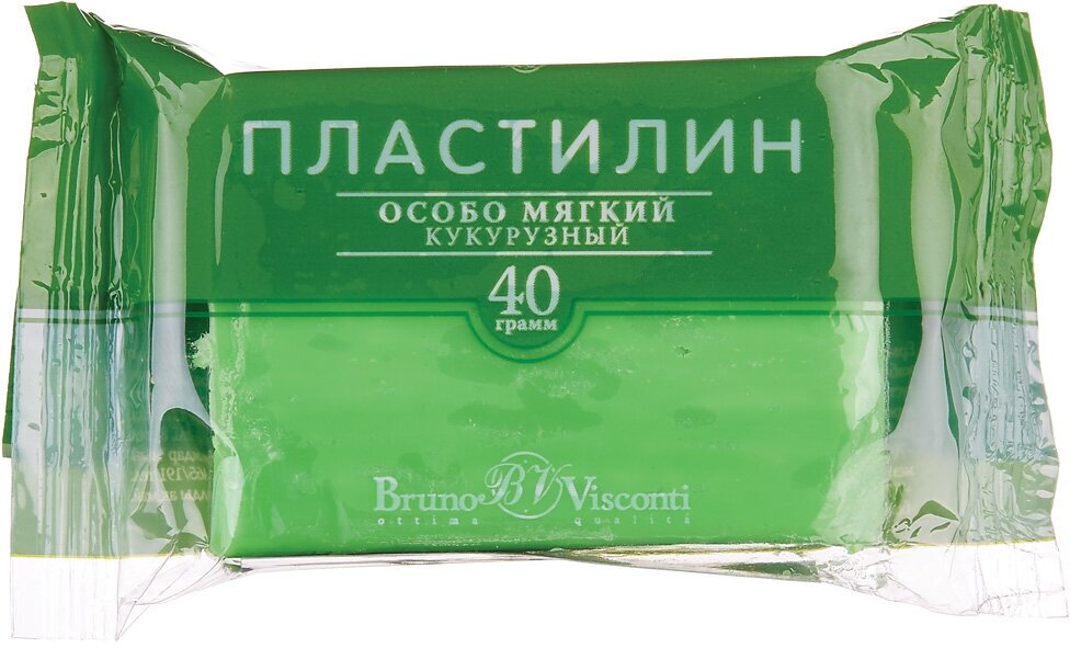 Пластилин кукурузный BrunoVisconti, (55 х 40 х 15 мм.), "Профессиональная серия" зеленый неоновый, Арт : 34-0022/08