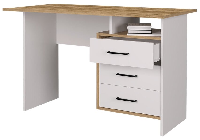 Стол письменный "Лайт", дуб золотой/белый, 1200х750х596 мм, Горизонт