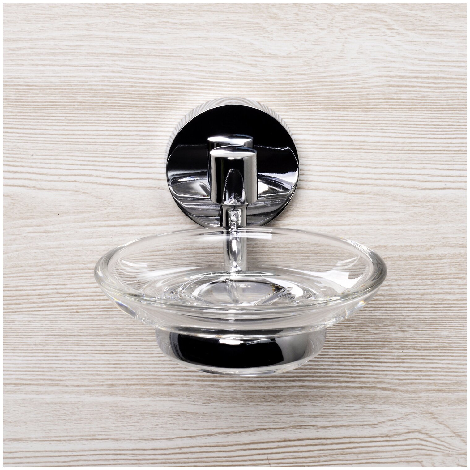 Мыльница для ванной настенная стеклянная хром Rhein K-6229 WasserKRAFT