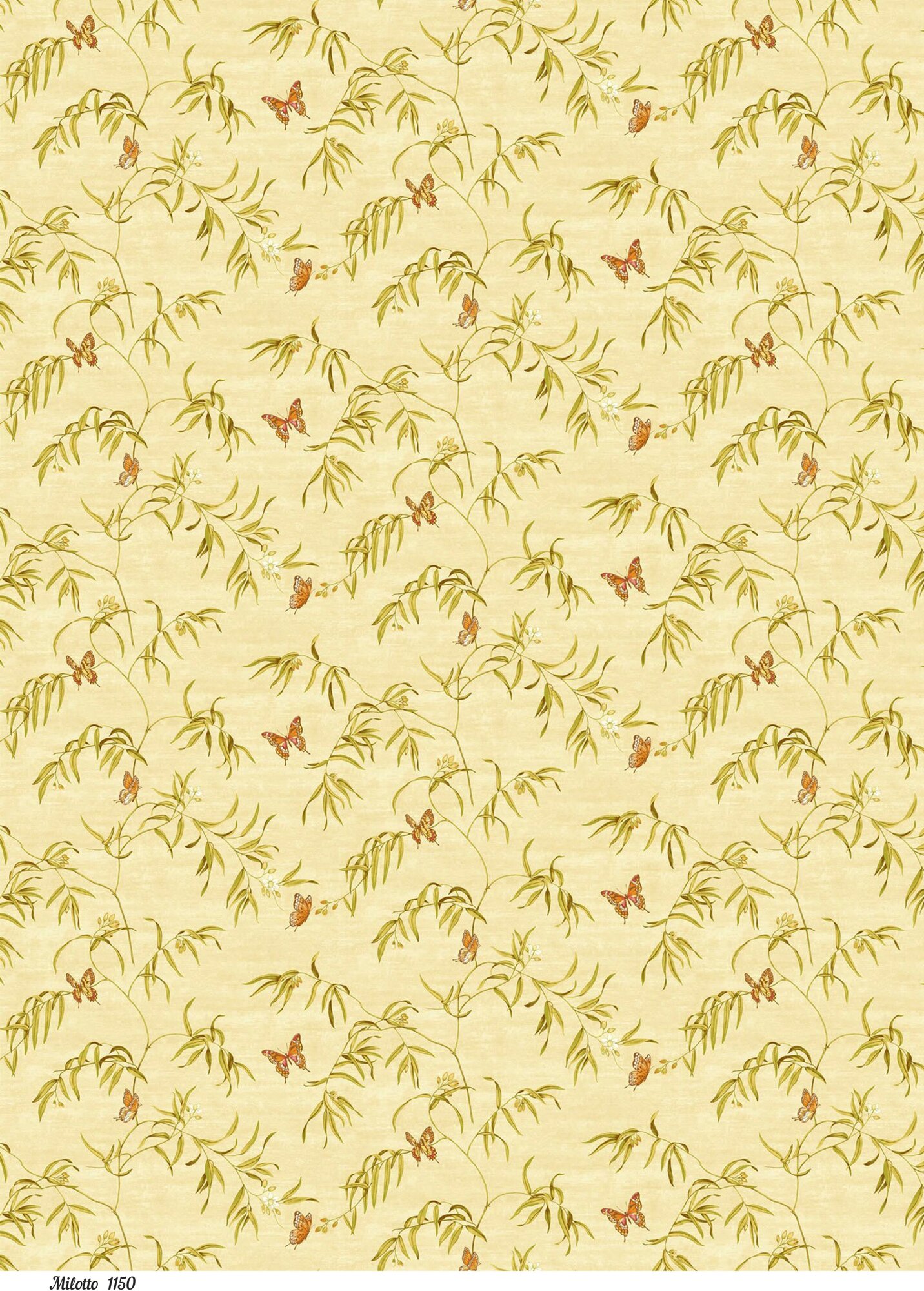 Картинки для декупажа на рисовой бумаге A4 1150 фон листья бабочки винтаж Milotto