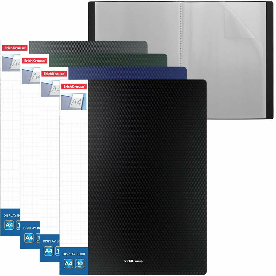 Папка файловая пластиковая с карманом на корешке ErichKrause