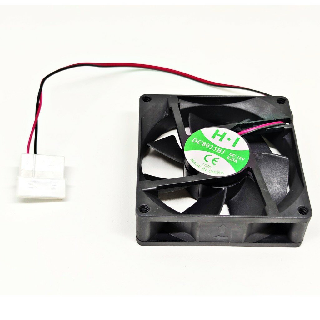 Вентилятор для корпуса 80x80x25 mm HI (2pin molex) (Подшипник скольжения) 12V, 0.25A [DC8025BJ]