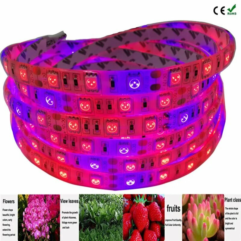 THEBSE светодиодные фитолампы полный спектр красный+синий 5м 50CM 30LEDs, ip65 waterproof, 3 red 1 blue