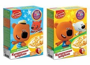 Шарики кукурузные CRUNCH TIME МИ-МИ-МИШКИ глазированные со вкусом мёда и яблока, без глютена 170г