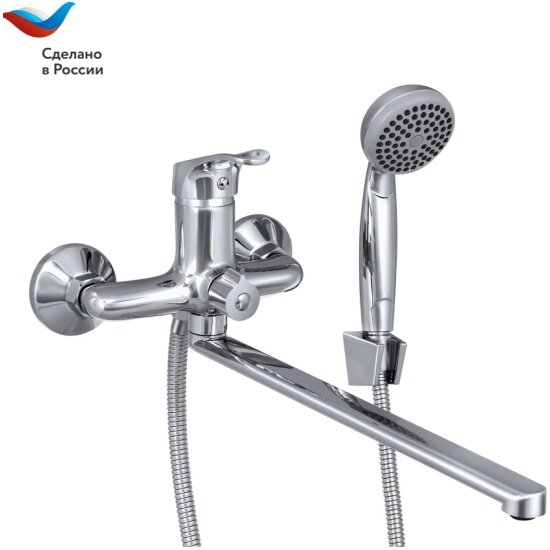 Смеситель для ванны и душа Славен СЛ-ОД-Б31, с поворотным изливом, переключатель флажковый, комплект, одноручный