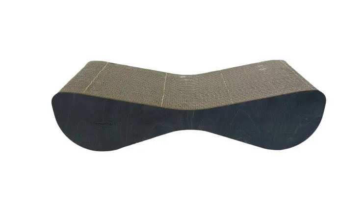 Когтеточка для кошек из гофрокартона с деревянным ободком HOMECAT Clawsworld S, цвет эбен