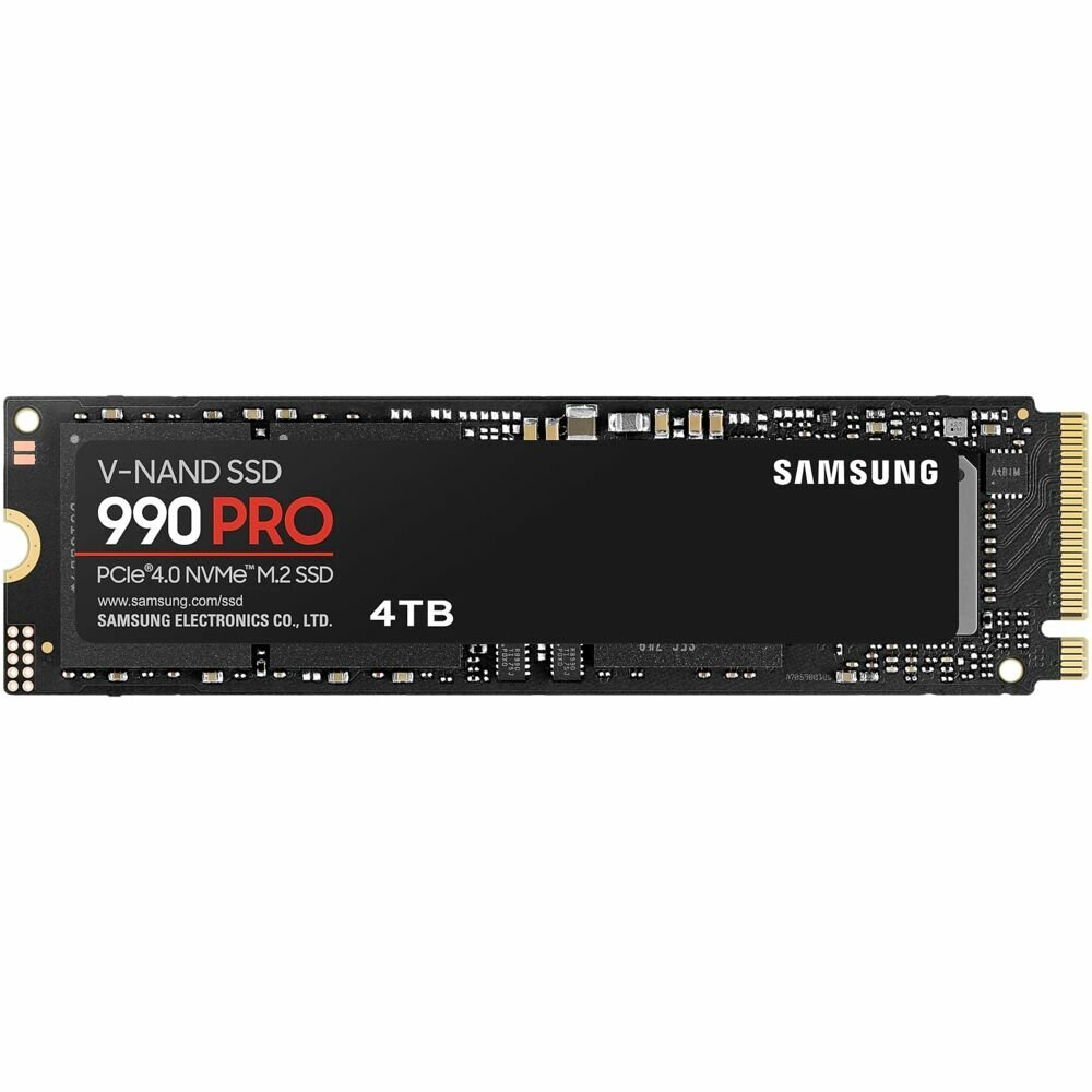 Твердотельный диск 4TB Samsung 990 PRO, M.2, PCI-E 4.0 x4, TLC 3D NAND [R/W - 7450/6900 MB/s] /EU