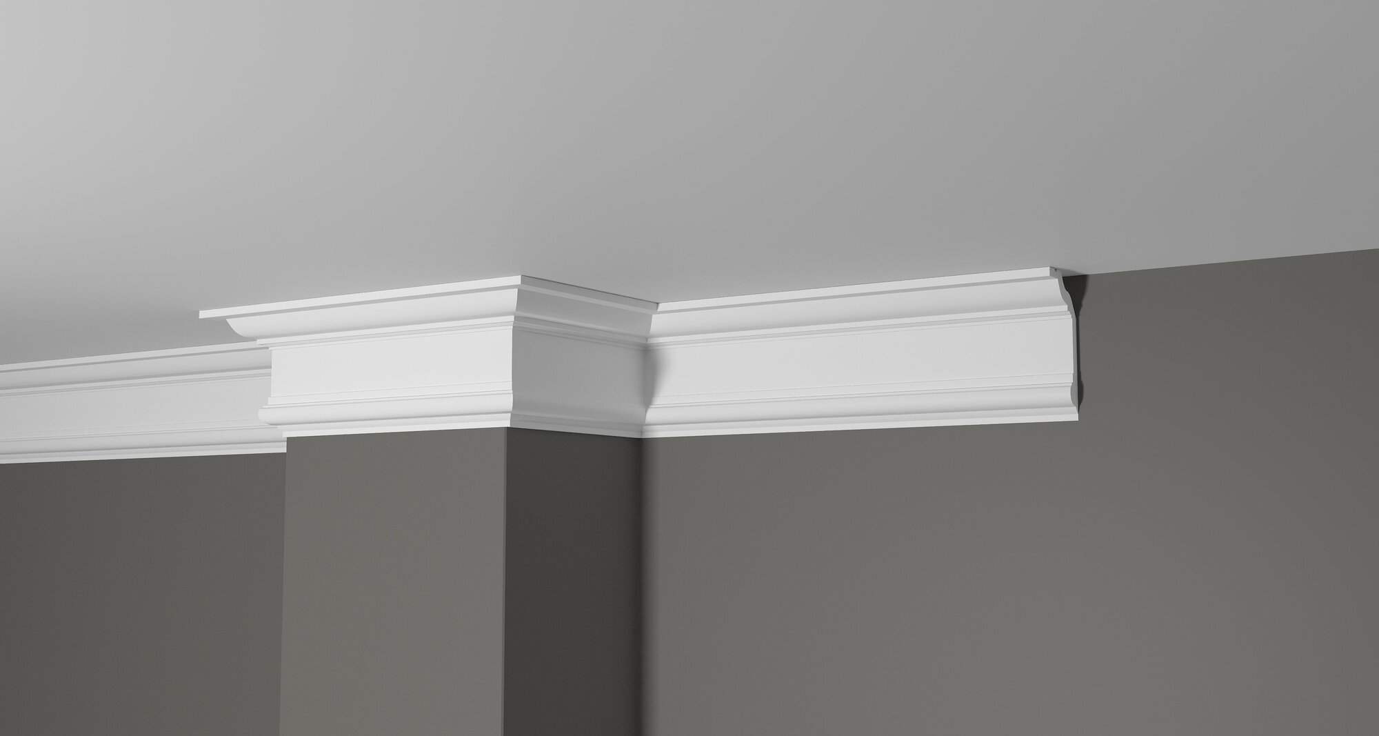 Потолочный плинтус Decor-Dizayn DD502 80*40*2000мм, под покраску, 1 шт