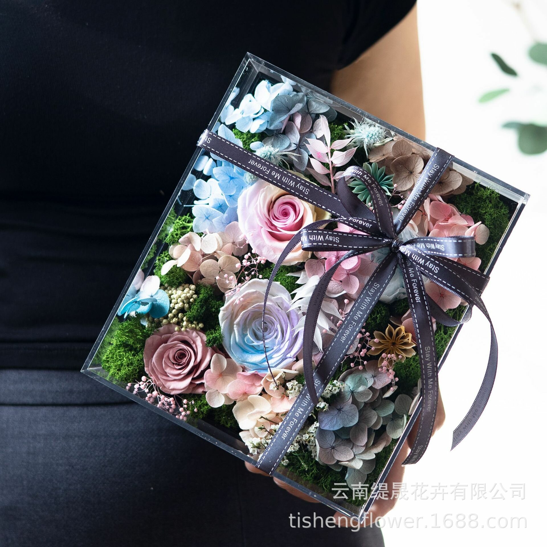 Подарочная коробка GLORIOUS FLOWER "Роза", акрил, 20 см x 17 см x 8 см