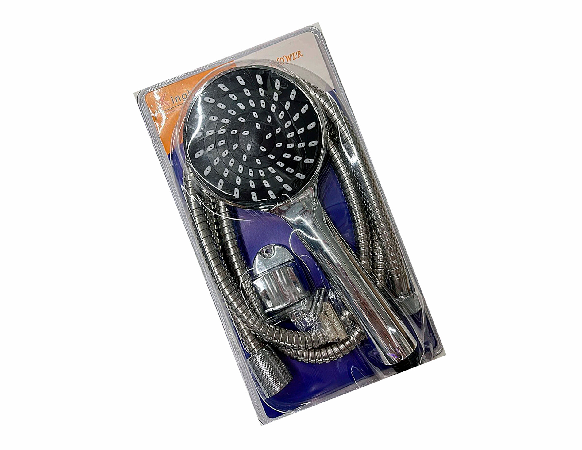 Набор для душа Q-004 лейка 1 режим, Ø 100 мм со шлангом 1,5 м и держателем на стену