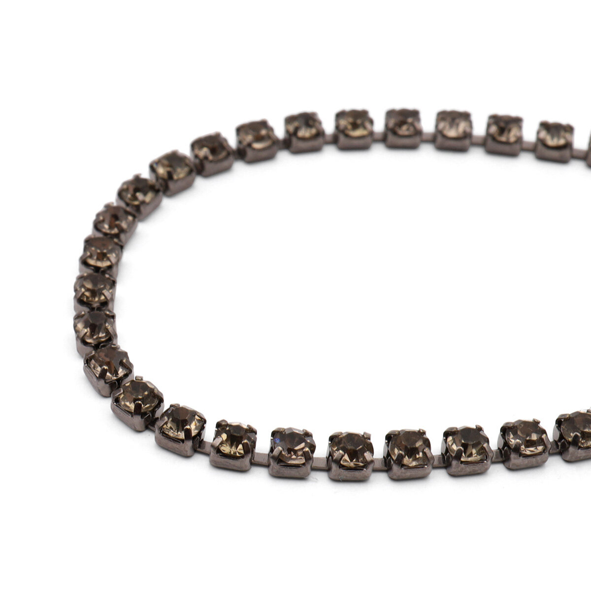 Стразовая цепочка для рукоделия 2 мм*30 см, серебристая, стразы серые, Astra&Craft