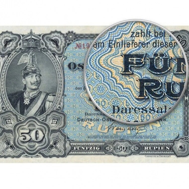 50 рупий 1905 года Германская Восточная Африка сувенирная копия, банкноты и купюры редкие коллекционные