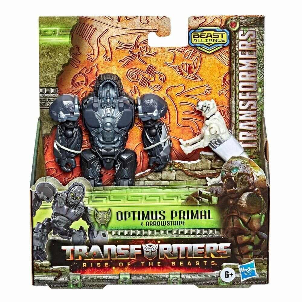 Трансформеры игрушки Hasbro Transformers: Rise of the Beasts Movie Beast Weaponizers 2-Pack Optimus Primal 12.7cm F4611