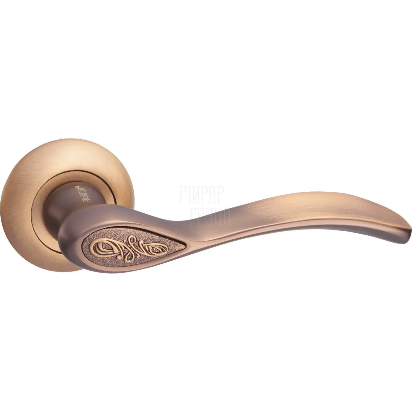 Дверные ручки Renz (Ренц) "Флория" INDH 17-08 на круглой розетке кофе