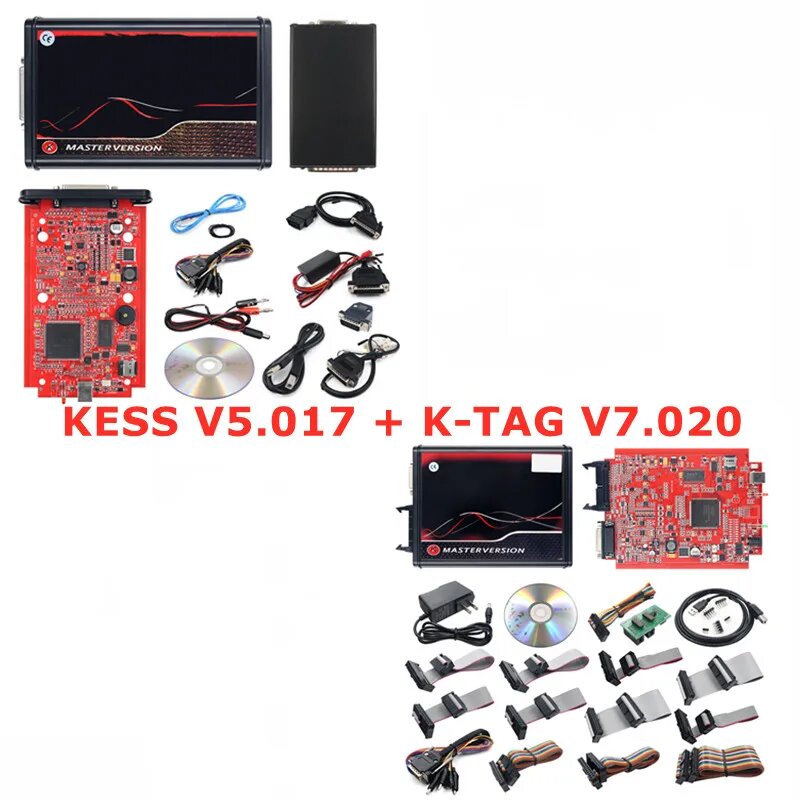 Онлайн 2,80 EU Red Kess V5.017 OBD2 Manager Remap Kit KTAG V7.020 4 светодиода BDM Frame 22 шт. Адаптеры K-TAG 2.25 ECU Flash Tool KESS KTAG 4 LED
