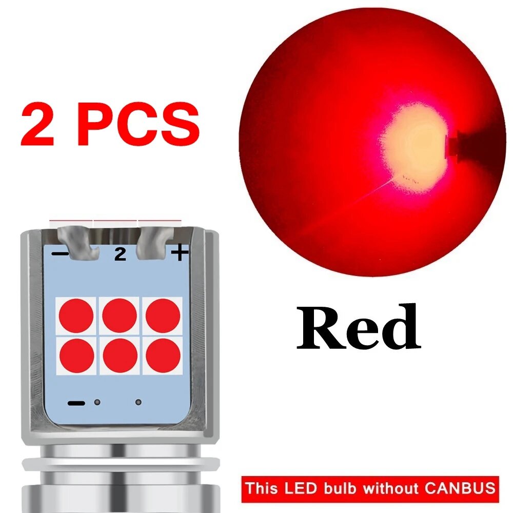2 шт. LED 1156 BA15S Red Автомобильные стоп-сигналы