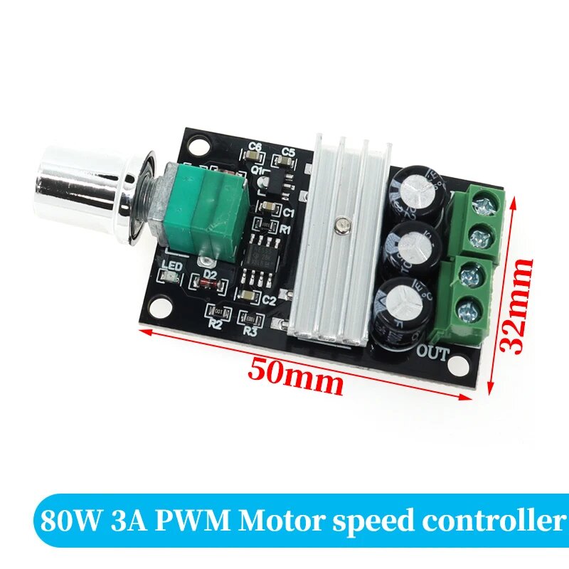 80W 3A ШИМ регулятор скорости двигателя