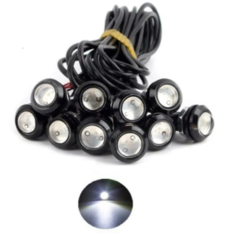 Дневные ходовые огни (ДХО) 12В 18мм 23мм «Орлиный глаз» для автомобилей и мотоциклов белый, 23mm