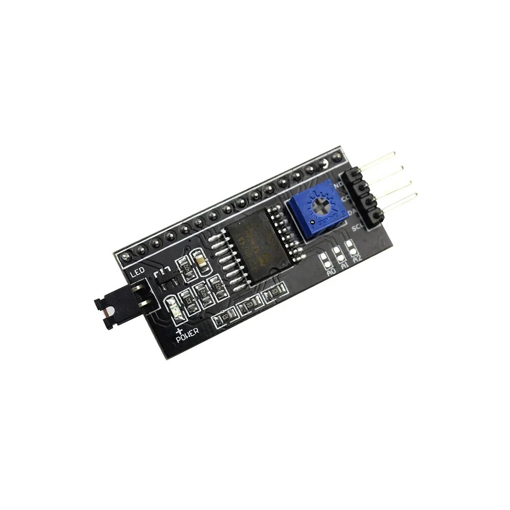ЖК-модуль HESAI 1602 синий экран 16x2 Черный, I2C