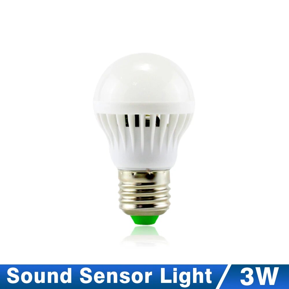 YNL Умная светодиодная лампа с датчиком движения и звука E27 5Вт Белый Sound Sensor 3W