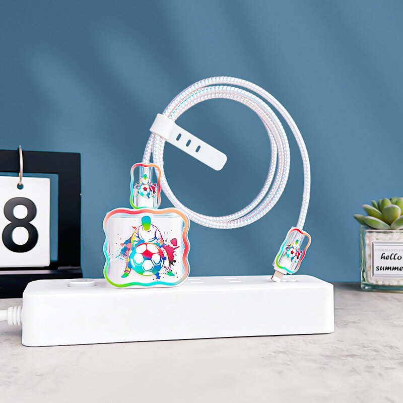 Защитный чехол для зарядного устройства, для Apple, с кусачками для проволоки, волновой прозрачный