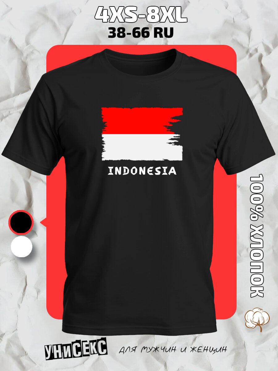 Футболка с принтом флагом Индонезии Indonesia